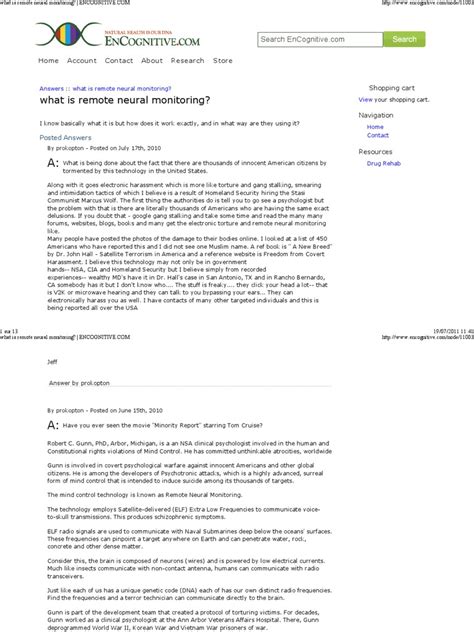 What Is Remote Neural Monitoring En Cognitive Pdf National