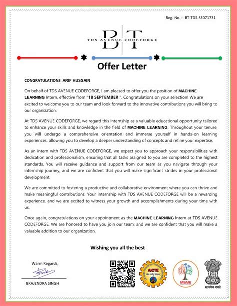 Arif Hussain On Linkedin Internship Machinelearning Tdsavanue Datascience Careerdevelopment