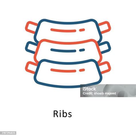 갈비뼈 벡터 두 가지 색상 아이콘입니다 Eps 10 파일 감자 요리에 대한 스톡 벡터 아트 및 기타 이미지 감자 요리 고기 굽기 Istock