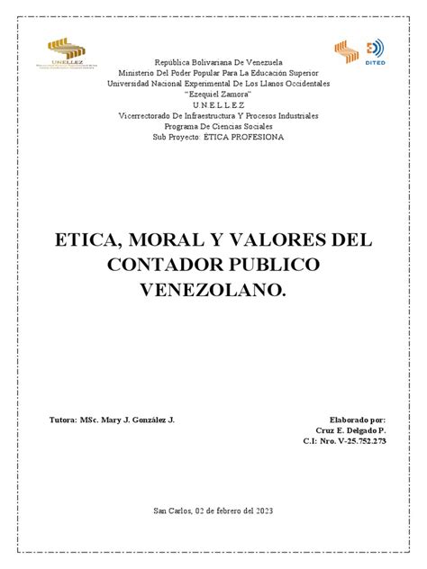 Informe De Etica Profecional Pdf Moralidad Empresa De Capital Privado