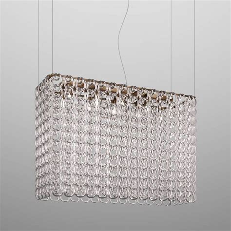 Giogali Rectangular Pendant Lightmatt Bronze Crystal Black Nickel