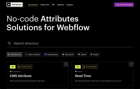 Webflow Project For Attributes