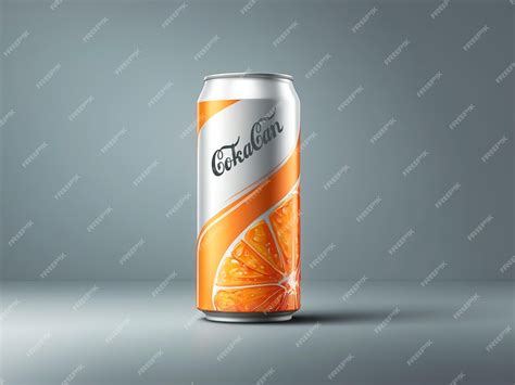 Orange Soft Drink Can Mockup Psd Beverage Product Branding Packaging