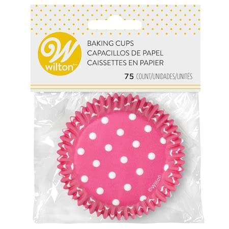 Комплект хартия за кексчета Pink Polka Dot Wilton 75 бр 5 х 3 см