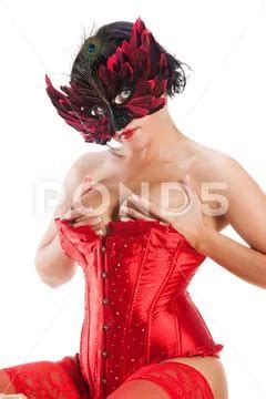 Sexy Naked Woman In Mask Sexy Naked Woman In Mask Isolated On White