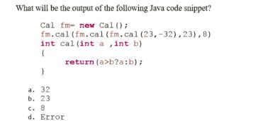 Solved What Will Be The Output Of The Following Java Code Chegg