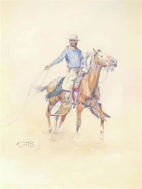 A Roper Or Drag Loop Painting By Charles Marion Russell Fine