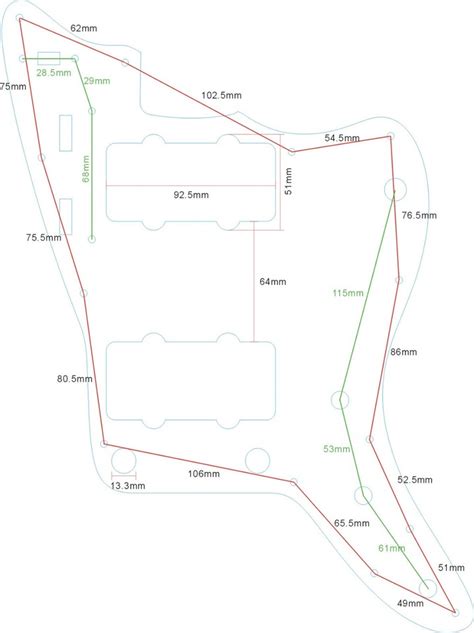 For Us Jazzmaster Guitar Pickguar Blank With Screw Holes 3 Ply Black