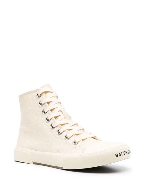 Balenciaga Paris High Top Sneakers In White Modesens
