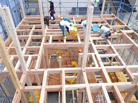 清々しい晴天の中での棟上式 富山の注文住宅新築住宅分譲耐震土地マルタカハウス丸高木材株式会社