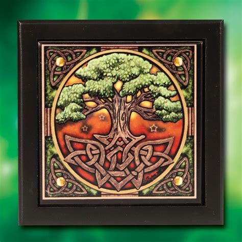 Tree Of Life Tile Wooden Trinket Box MuseumReplicas Com