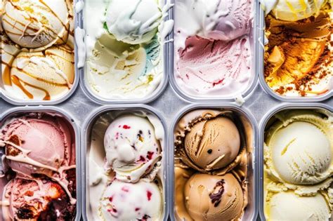 Premium Photo Ice Cream Of Different Flavors In Trays Cafe Assortment