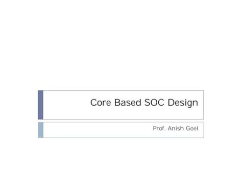 System On Chip Soc Ppt