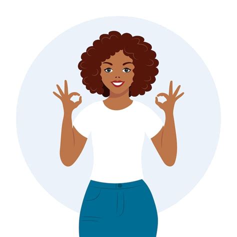 Premium Vector Young Woman In Glasses With A Joyful Expression And An