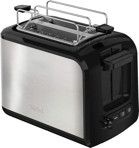 Tefal TT411D Express Toaster, 850, schwarz/gebürsteter Edelstahl ...