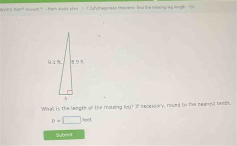 Solved NWEA MAP Growth Math Study Plan T 2 Pythagorean Theorem