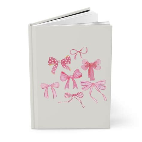 Pink Bow Hardcover Journal Bow Aesthetic Pink Journal Bow Notebook Pink Girly Journal