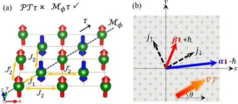 A The Schematic Of Two Dimensional Antiferromagnetic Spin Lattice