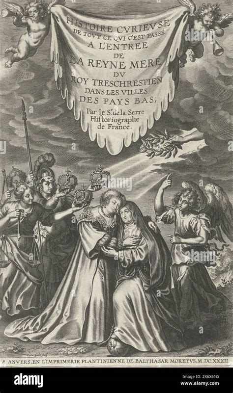 Allegorical Title Print With Maria De Medici And Isabella Clara