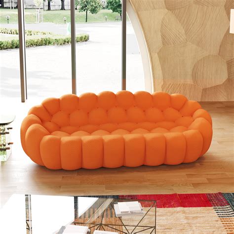 Sodrens 98 43 Bubble Couch Modern Upholstered Mesh Fabric Lazy Floor Sofa 3d Honeycomb Shape