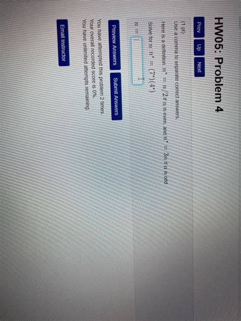 Solved Hw05 Problem 4 Prev Up Next 1 Pt Use A Comma To