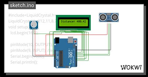 Lcd Ultrasonic Sensor Wokwi Esp32 Stm32 Arduino Simulator