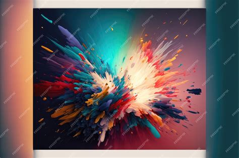 Premium Photo Abstract Art Of Exploding Vibrant Multicolored Frame