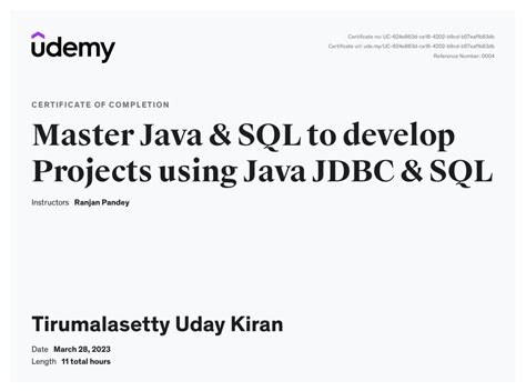 Uday Kiran Tirumalasetty On Linkedin Udemy Course Completion Certificate