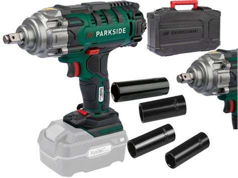 Klucz akumulatorowy udarowy Parkside PASSK 20 Li 20 V do kół 400 Nm zestaw PASSK 20 LI A1 20 V