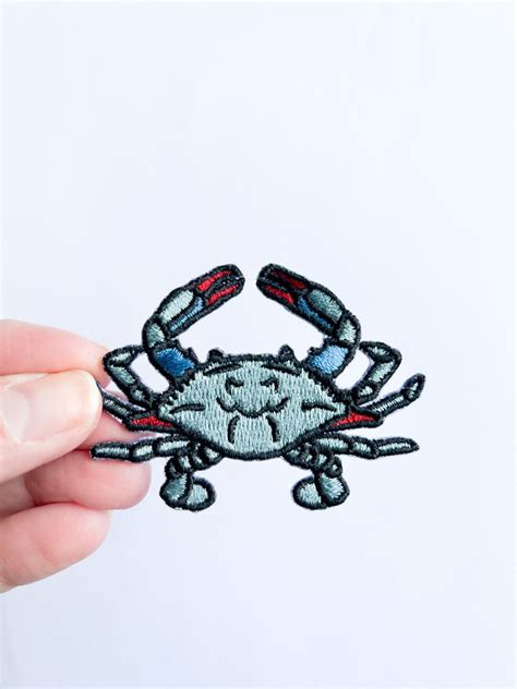 Blue Crab Patch Iron On Patch Embroidered Patch Hat Patch Clothing