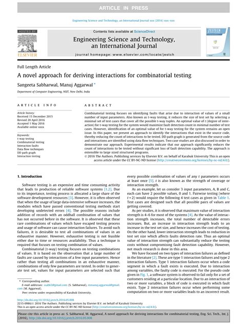 Pdf A Novel Approach For Deriving Interactions For Combinatorial Testing