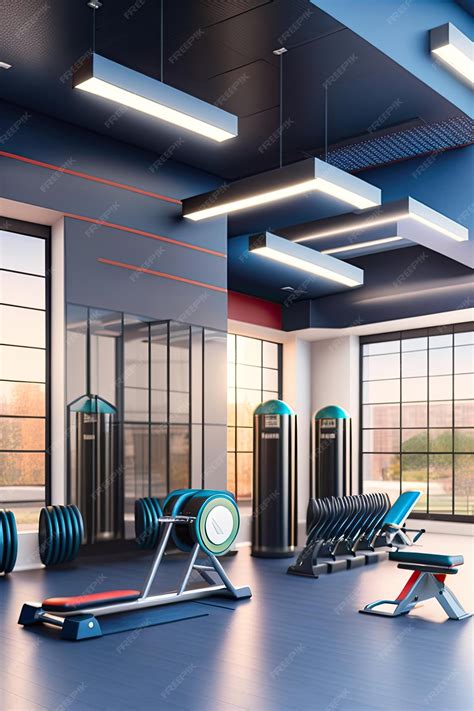 Premium Photo Modern Gym Background Conceptai Generated