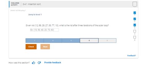 Solved Challenge Activity Insertion Sort Chegg