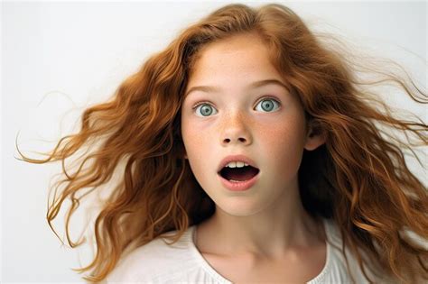 Premium Photo A Beautiful Girl Face Expression A Perfect Wow