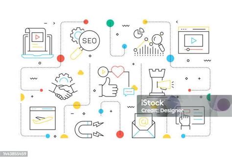 Inbound Marketing Related Line Style Banner Design Untuk Halaman Web