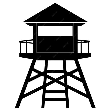 Premium Vector Lifeguard Tower Vector Silhouette Black Color