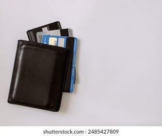 Leather Wallet Wallet Credit Cards Stok Fotoğrafı 2485427809 Shutterstock