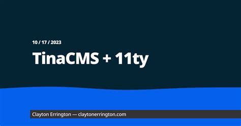 Tinacms 11ty