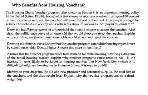 Solved Who Benefits From Housing Vouchers The Housing Chegg Com