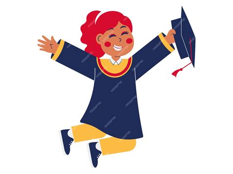 Premium Vector Happy Graduation Girl With Cap Illustration