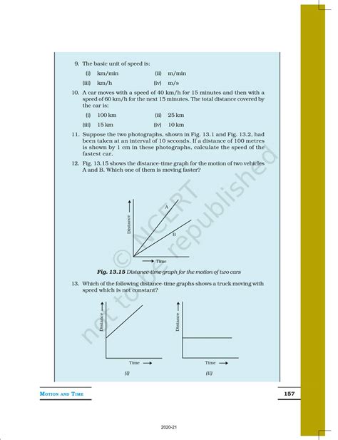 Motion And Time NCERT Book Of Class Science