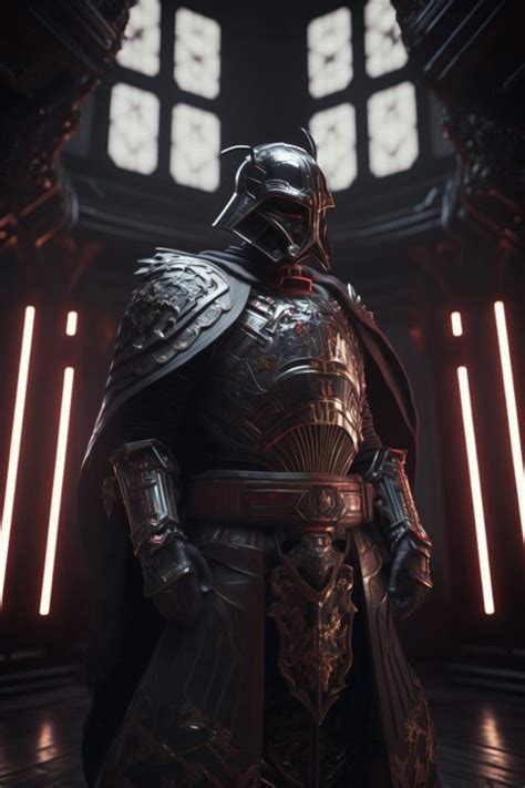 Darth Vader Inside A Sith Temple With Kintsugi Armor