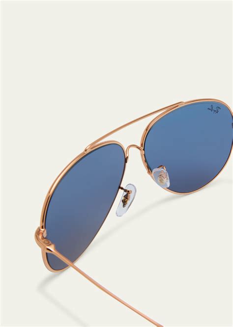 Ray Ban Golden Metal And Plastic Aviator Sunglasses Bergdorf Goodman