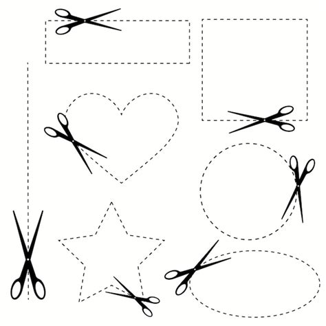 Premium Vector Scissors Cutting Different Geometric Shapes With