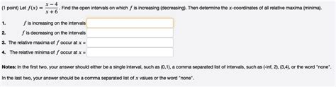 SOLVED X Point Let F X Find The Open Intervals On Which Is Increasing Decreasing Then
