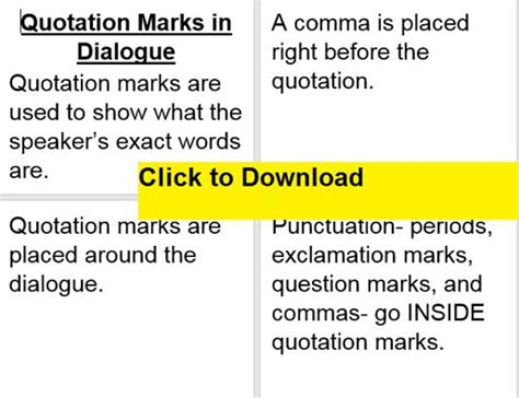 Quotation Marks And Dialogue Clazwork Com