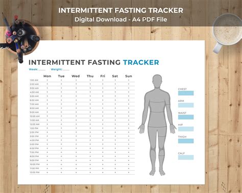 Intermittent Fasting Tracker Printable Fasting Planner Weight Etsy