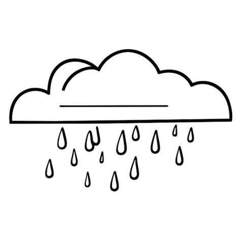 Raining Vector Illustration Line Art Premium Ai Generated Vector
