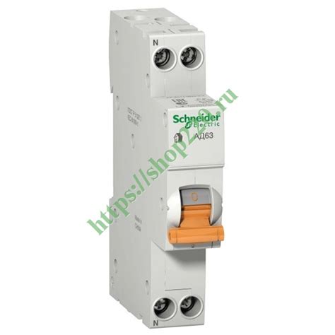 Дифференциальный автомат Schneider Electric АД63 1п+н 25A 30мА 4,5кА C ...