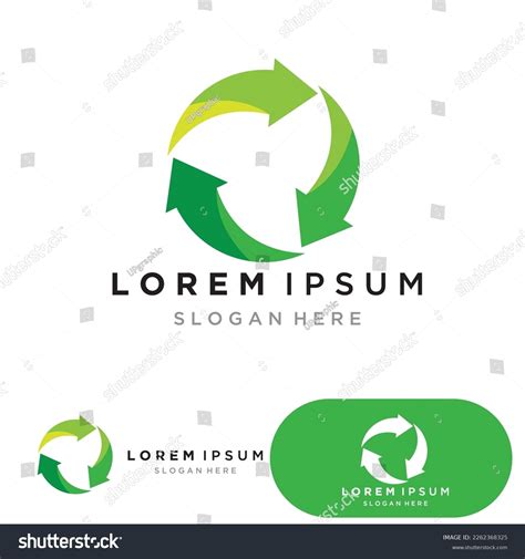 Green Arrow Recycle Logo Vector Icon Stock Vector Royalty Free